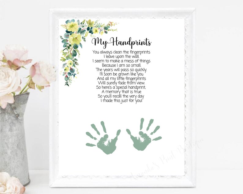 My Handprints Poem/ Handprint Art / Keepsake Craft / Baby Toddler Child ...