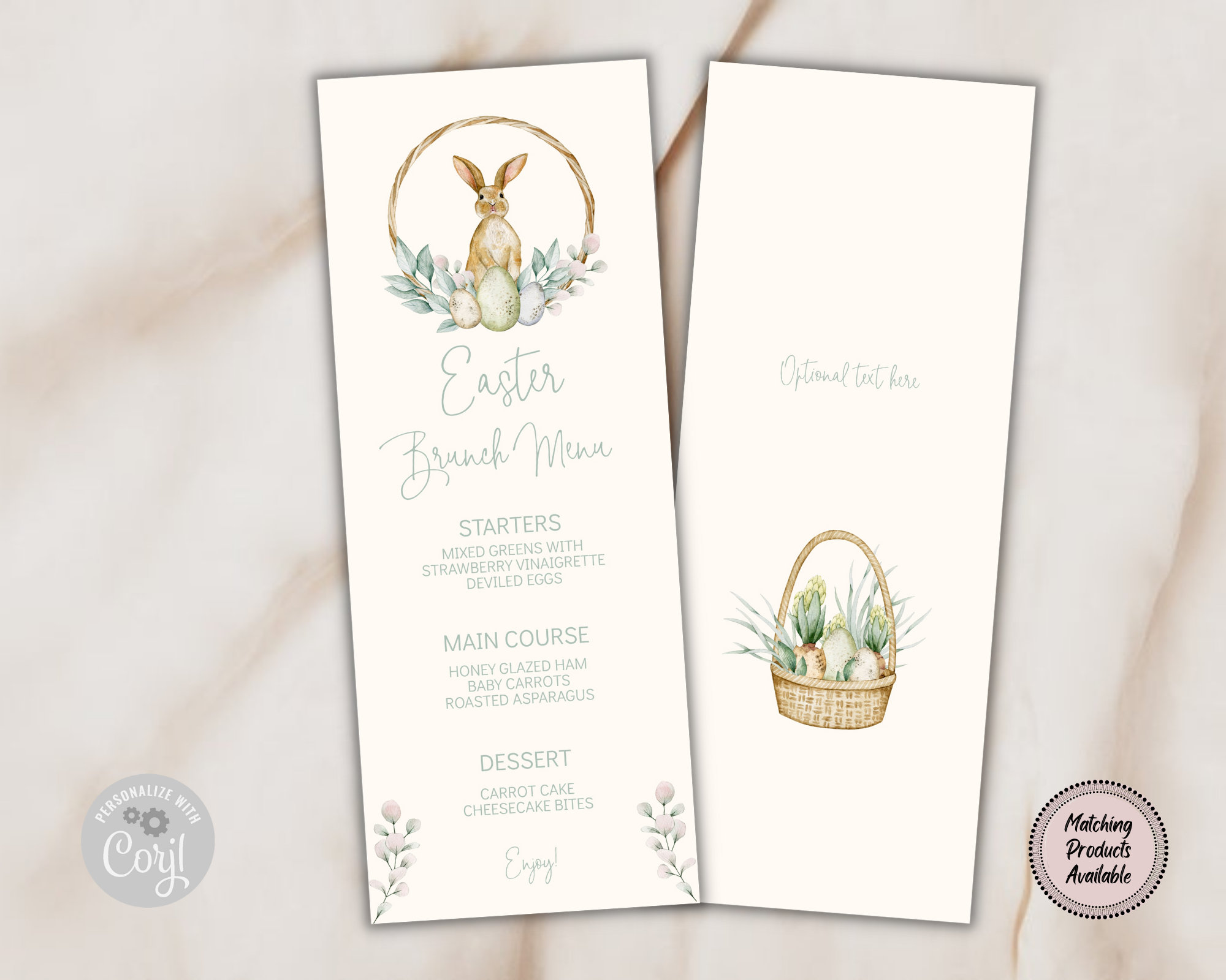Editable Easter Brunch Menu Template, Printable Easter Menu, Easter ...