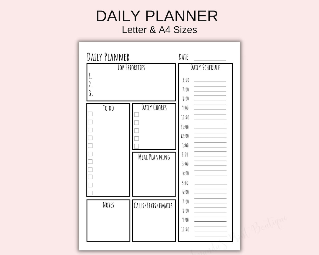 Daily Planner (half-hour) | Daily Calendar (half-hour) | Daily Schedule ...