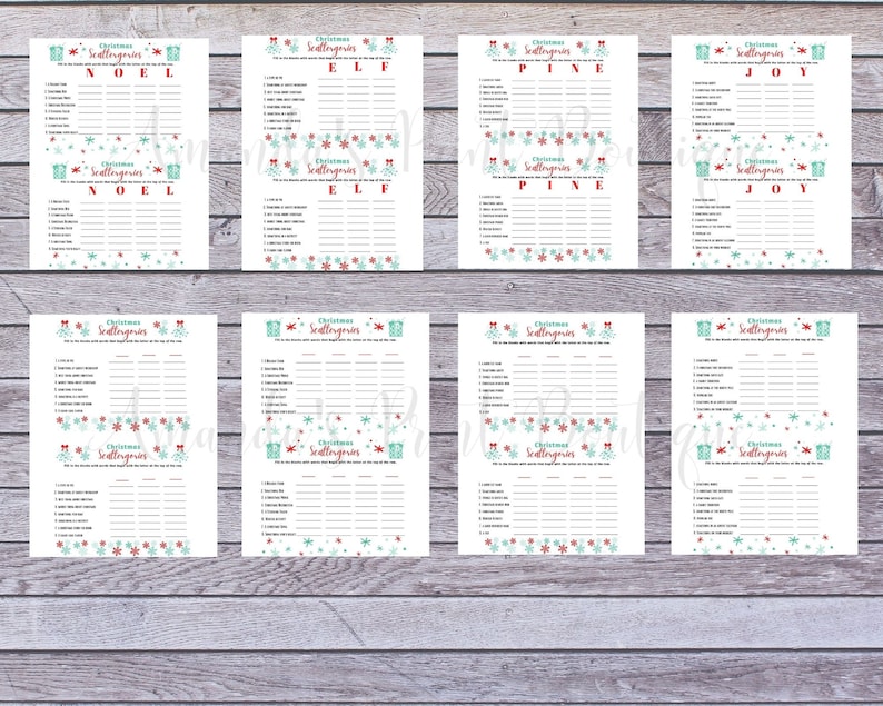 Christmas Scattergories, Christmas Party Games, Holiday Games ...