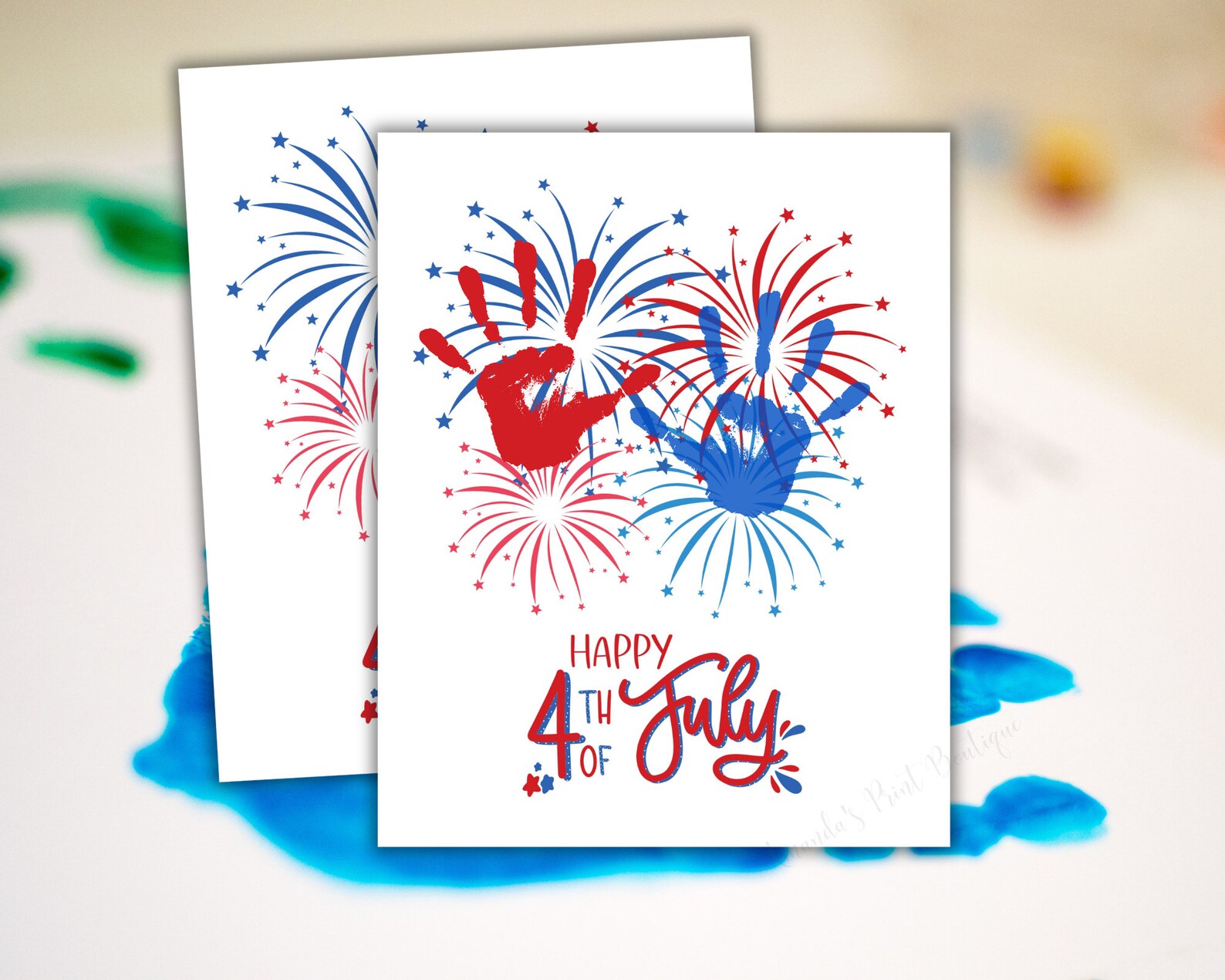 4th of July Firework Handprint Craft Art, Classroom Activity, 4th of ...