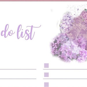 Printable to Do List, Watercolor Purple Floral Planner Insert, Lavender ...