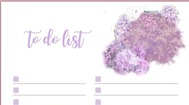 Printable to Do List Watercolor Purple Floral Planner Insert - Etsy