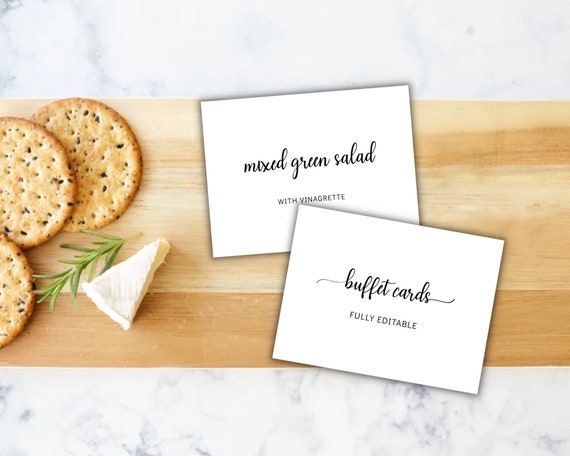 Editable Script Buffet Card Template Calligraphy Wedding - Etsy Singapore