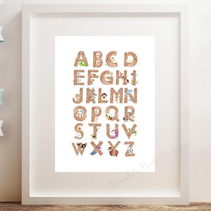 Alphabet Poster, ABC Poster, Printable Wall Art, Alphabet Print, Kids ...