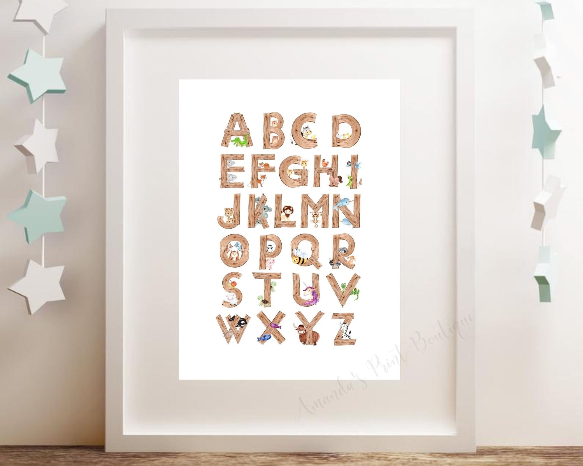 Alphabet Poster, ABC Poster, Printable Wall Art, Alphabet Print, Kids ...