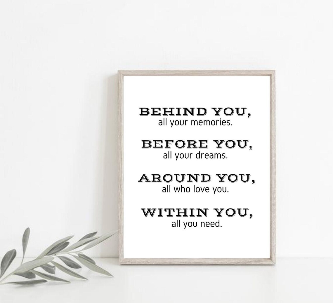 Behind You All Your Memories. Inspirational Quote Graduation - Etsy