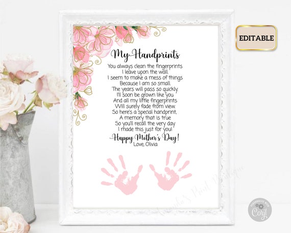 Poema De Huella De Mano Para Imprimir Gratis