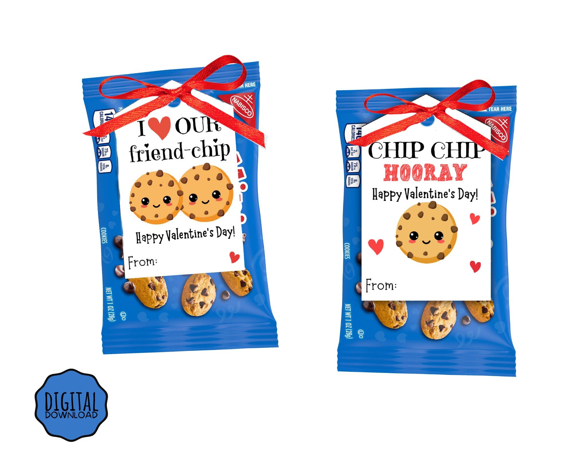 Chip Chip Hooray Cookie Valentine Tag Valentines for School - Etsy