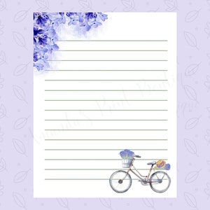 Lavender Floral Printable Stationery 8.5x11 & A4/digital Printable ...
