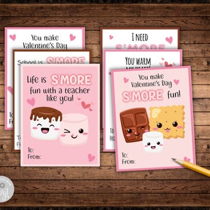 Editable S'mores Valentines Day for School Valentines, Valentine's Day ...