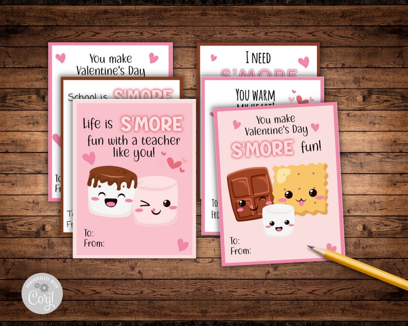 Editable S'mores Valentines Day for School Valentines, Valentine's Day ...
