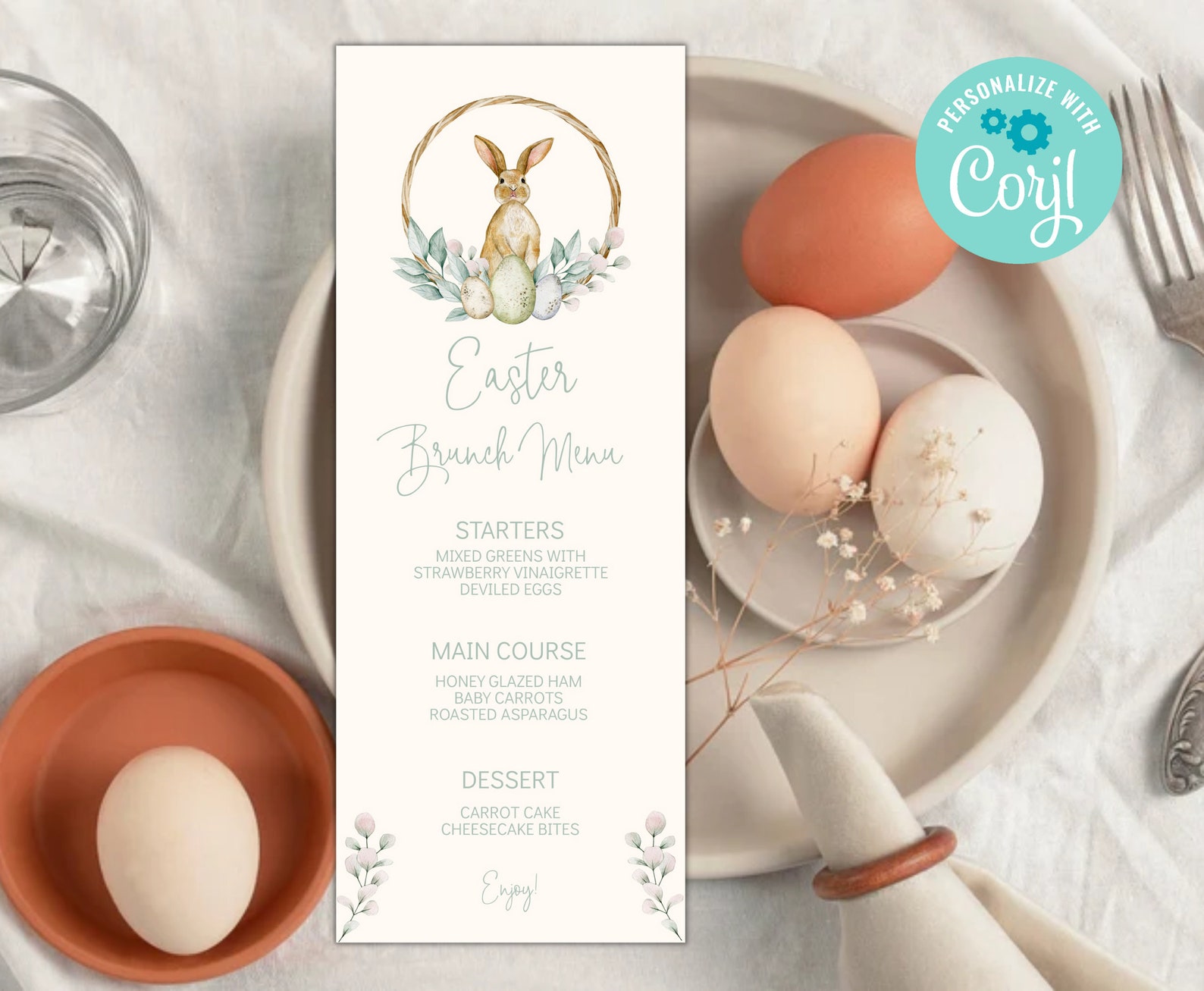 Editable Easter Brunch Menu Template, Printable Easter Menu, Easter ...