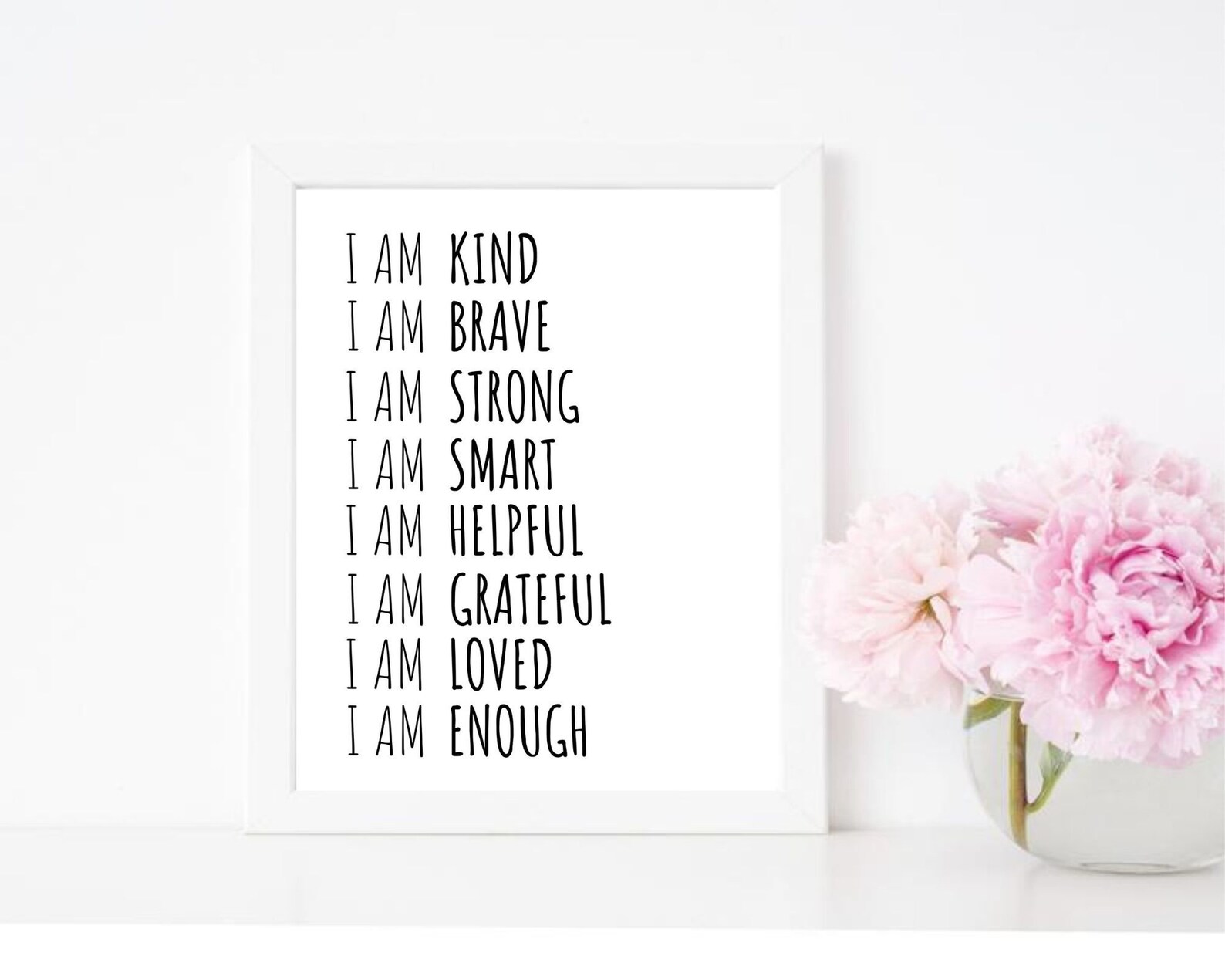 I am Kind I am Brave Affirmations Printable Art | Etsy