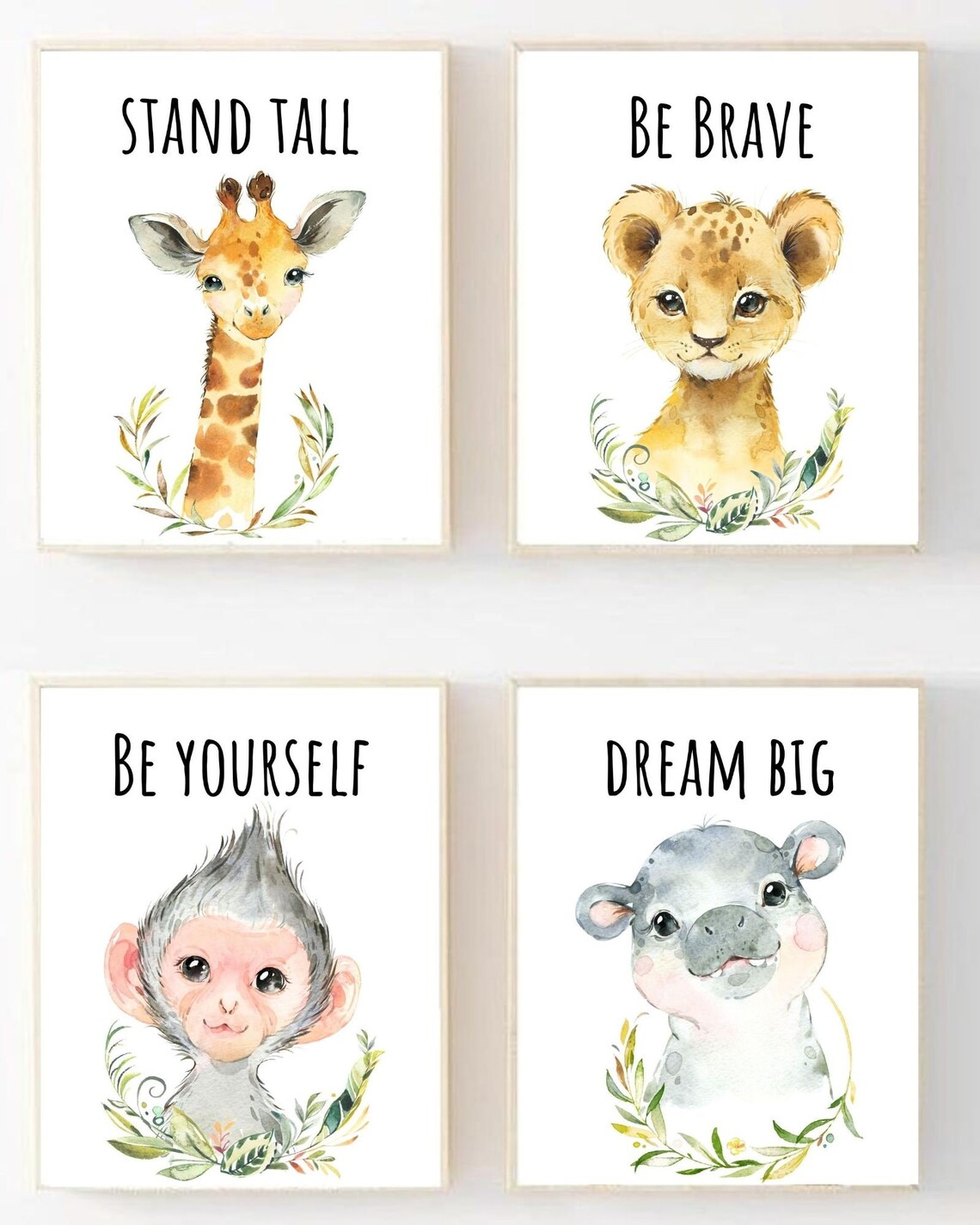 Be Brave Be Yourself Dream Big Stand Tall Quote Nursery Neutral ...