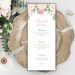 Editable Pink Floral Menu Template Printable, Tea Party Menu, Shower ...