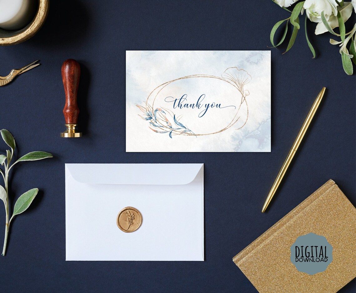 Ocean Thank You Card Printable Template Ocean & Sea Thank - Etsy