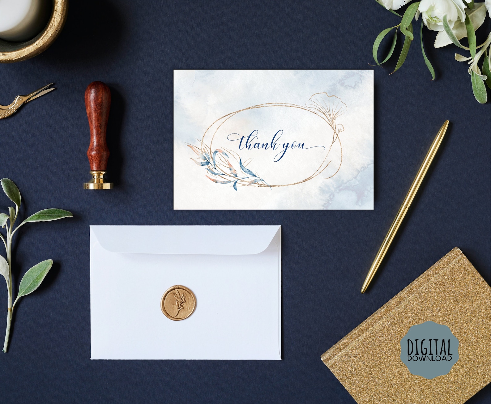 Ocean Thank You Card Printable Template, Ocean & Sea Thank You, Baby ...