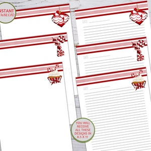 Christmas Candy Printable Stationery /digital Printable Paper/instant ...