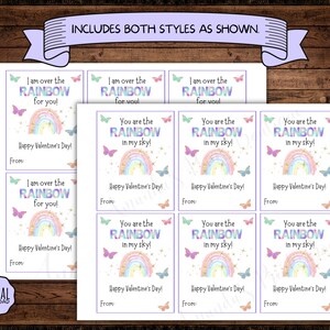 Rainbow Valentines Day Cards, Girl Valentine's Day Cards, Butterfly ...