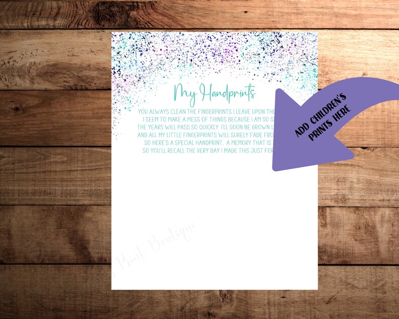 My Handprints Poem/ Handprint Art / Keepsake Craft / Baby Toddler Child ...