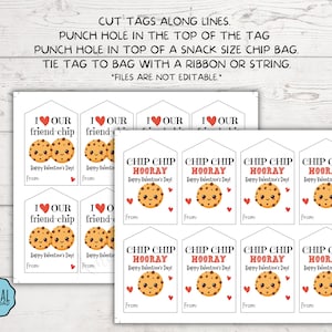 Chip Chip Hooray, Cookie Valentine Tag, Valentines for School, Class ...