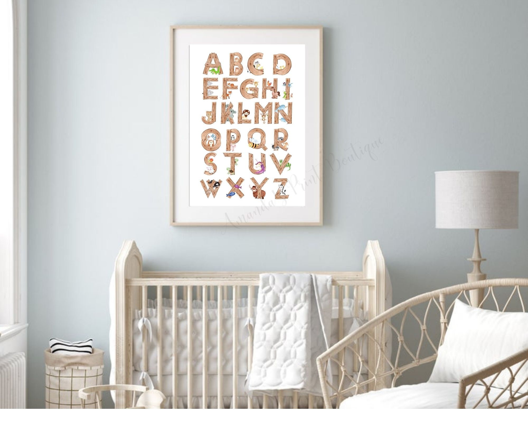 Alphabet Poster, ABC Poster, Printable Wall Art, Alphabet Print, Kids ...