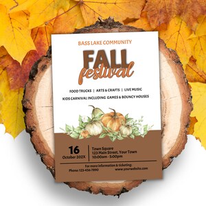 Fall Festival Flyer, Fall Harvest, Fall Community Celebration, Fall ...