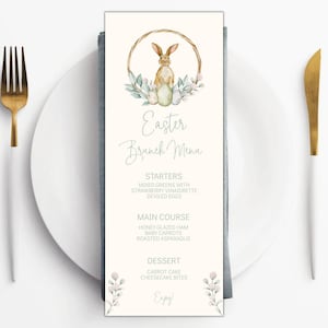 Editable Easter Brunch Menu Template, Printable Easter Menu, Easter ...