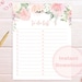 Printable to Do List, Watercolor Floral Planner Insert, Pink Flower ...