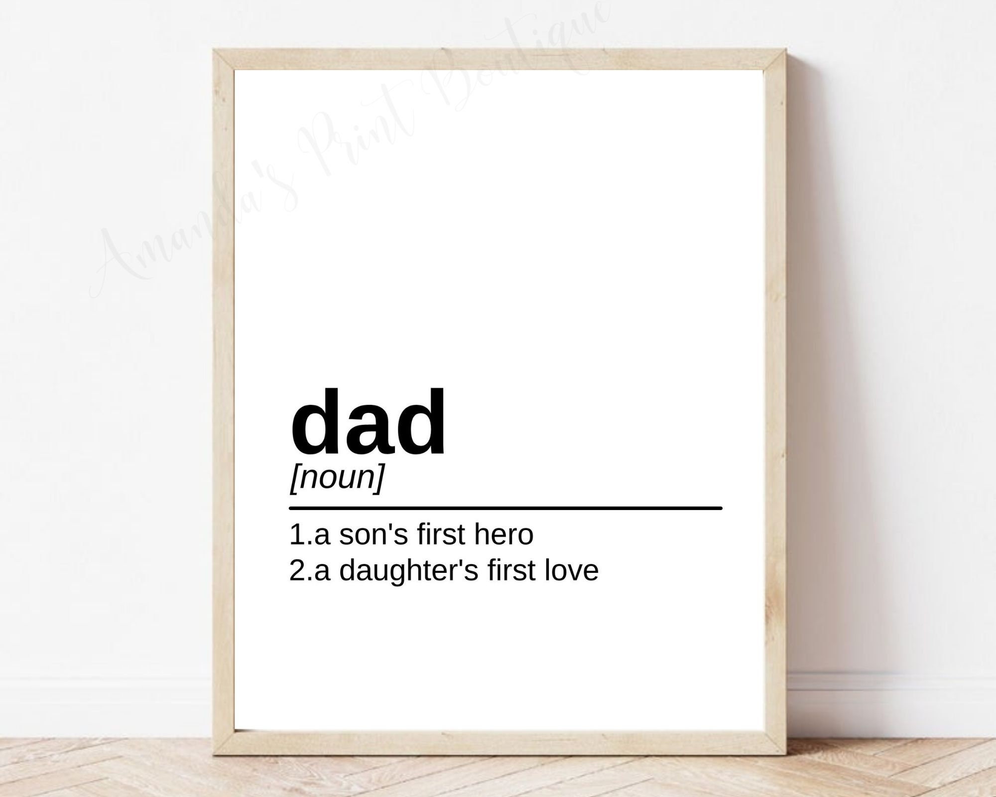 Dad Definition Printable Art Father's Day Gift Dad Quotes Print Dad ...