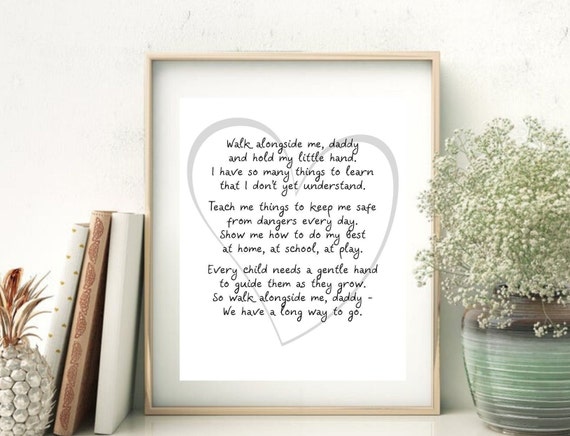 Walk Alongside Me Daddy and Hold My Little Hand - Etsy