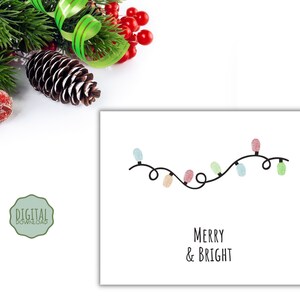 Christmas Fingerprint Art / Christmas Lights Art Printable/ Keepsake ...