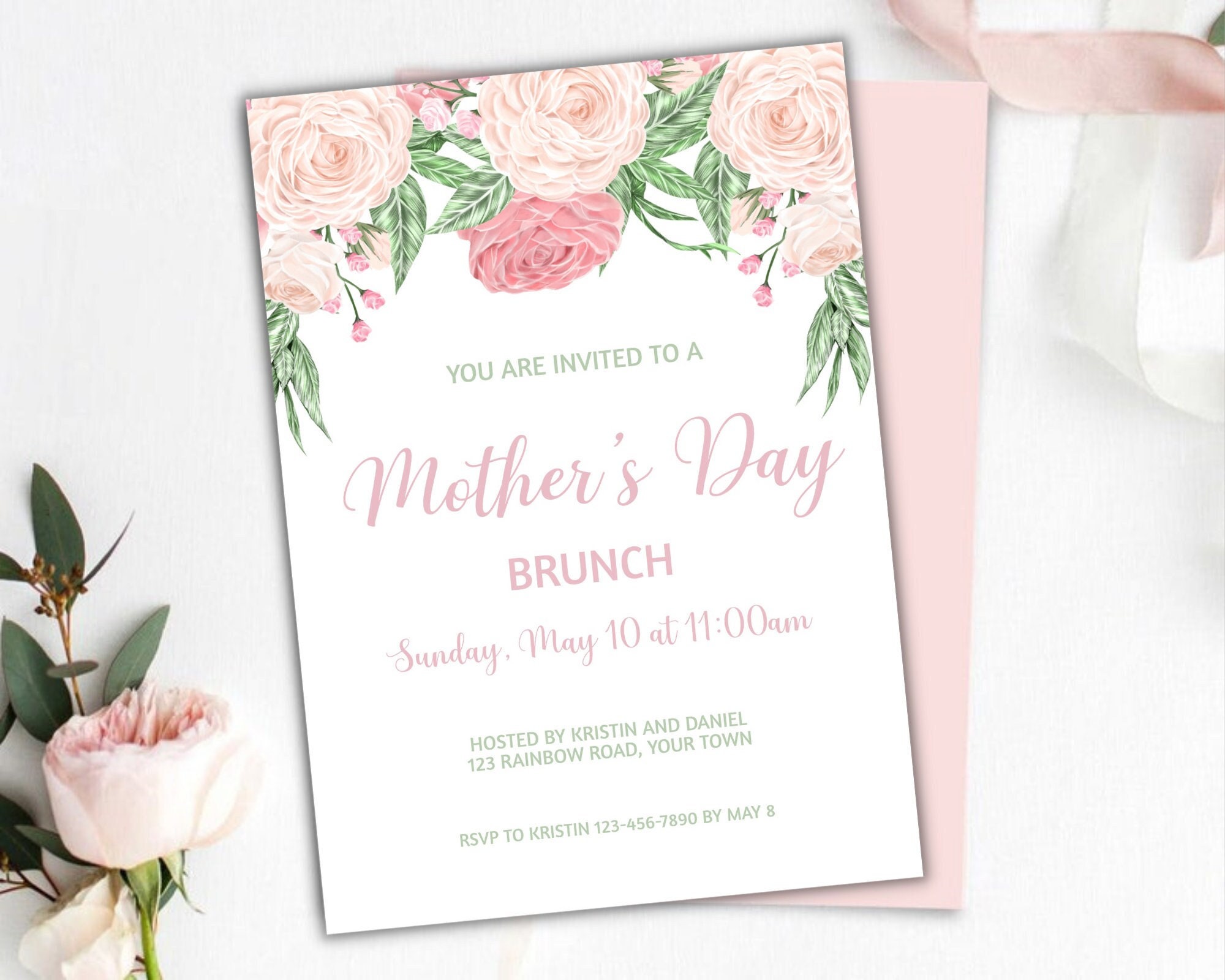 Editable Mother's Day Brunch Invitation, Mothers Day Invite, Mother's ...