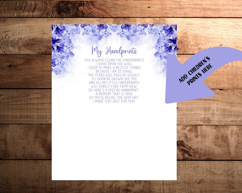 My Handprints Poem/ Handprint Art / Keepsake Craft / Baby Toddler Child ...