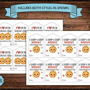 Chip Chip Hooray, Cookie Valentine Tag, Valentines for School, Class ...