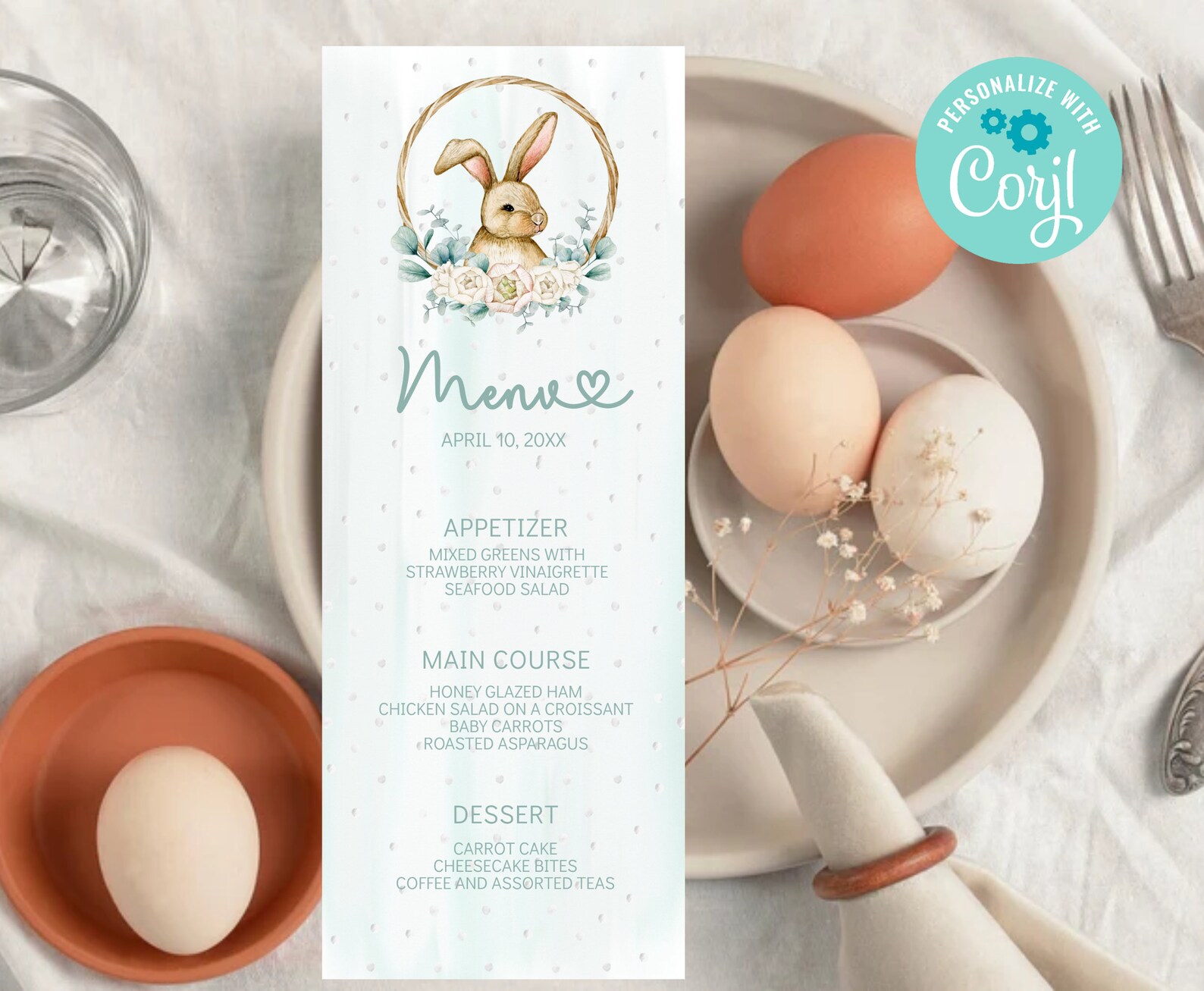 Little Bunny Menu Template Printable Shower Menu Gender | Etsy