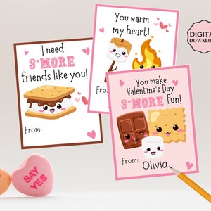 S'mores Valentines Day for School Valentines, Valentine's Day Cards ...