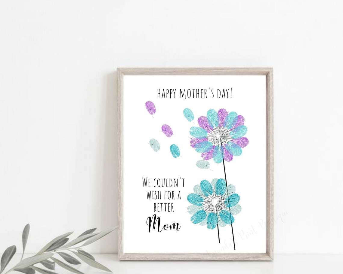 Printable Dandelion Fingerprint Art / Keepsake Craft / Baby - Etsy