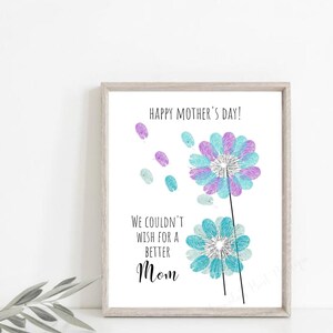 Printable Dandelion Fingerprint Art / Keepsake Craft / Baby Toddler ...