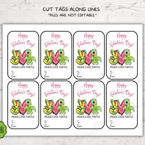 Turtle Valentine Cards, Turtle Valentine Tag, Valentines for School ...
