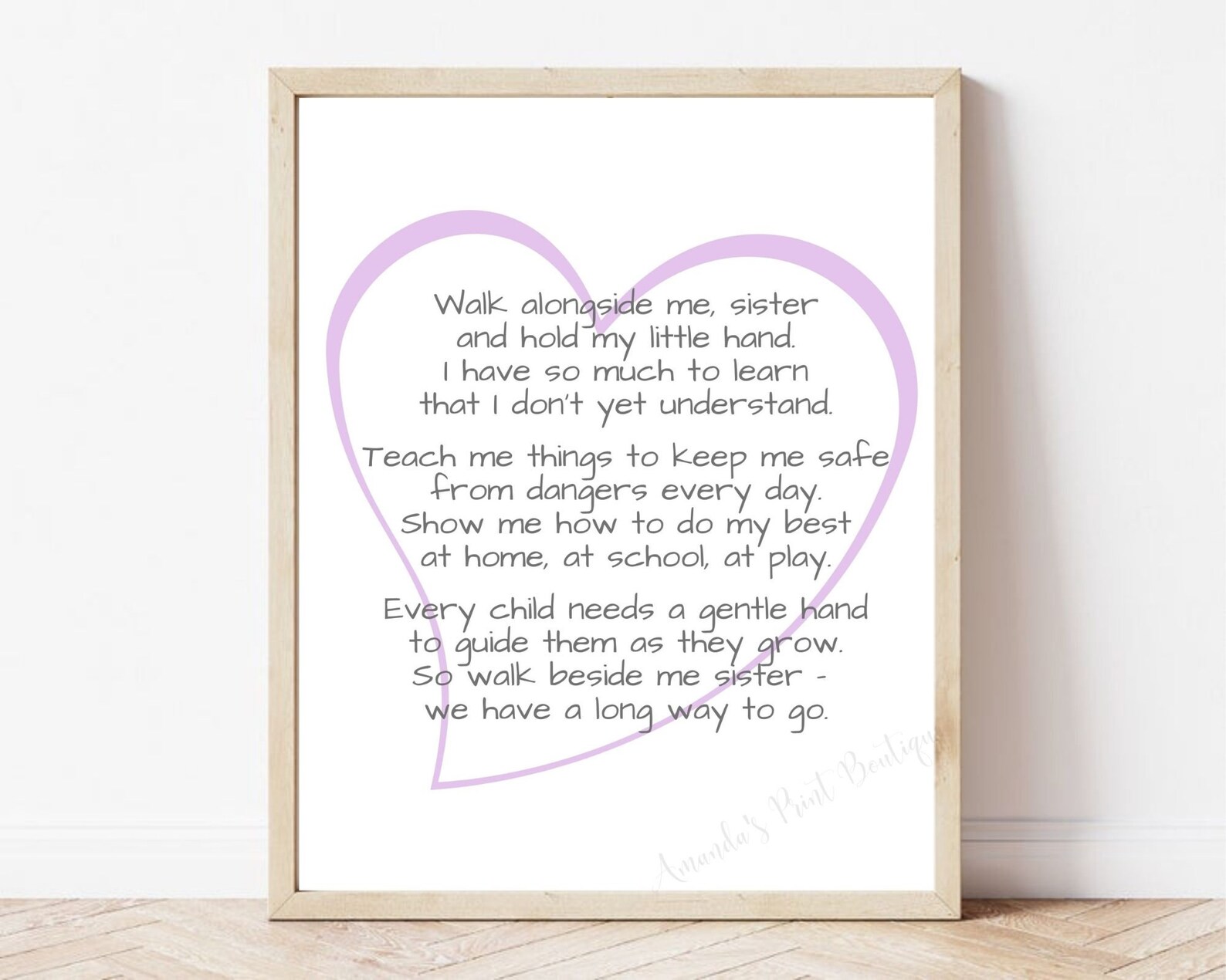 Walk Alongside Me Sister and Hold My Little Hand Printable - Etsy