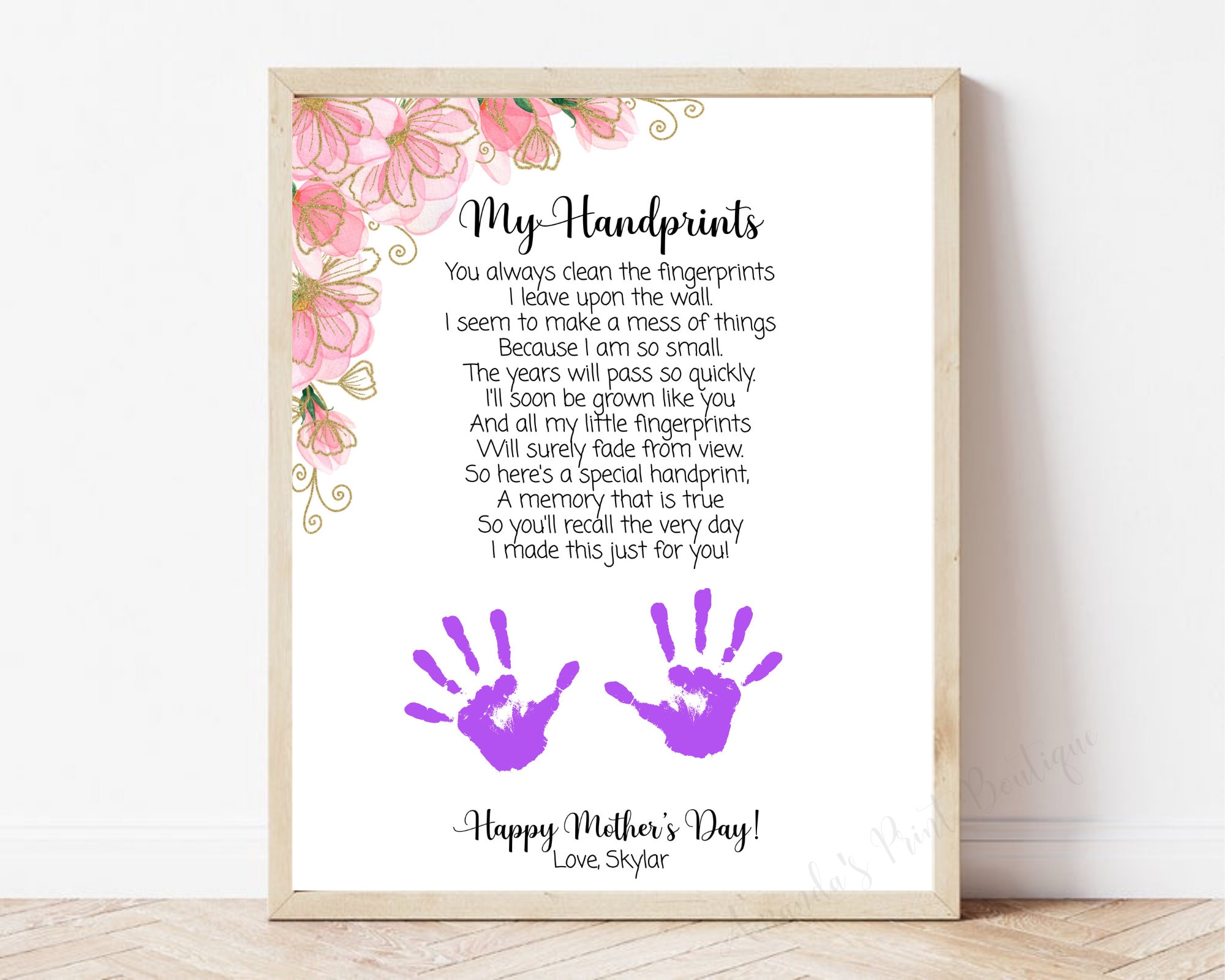 Editable My Handprints Poem/ Handprint Art / Keepsake Craft / - Etsy