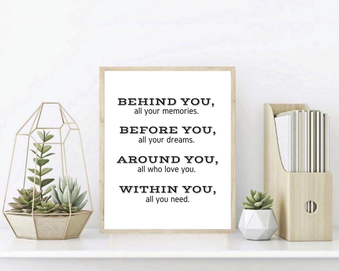 Behind You All Your Memories. Inspirational Quote Graduation - Etsy