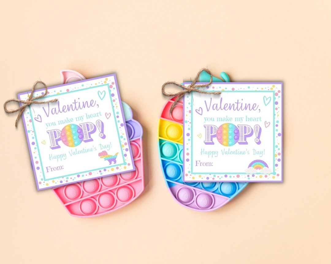 Valentine Pop It Gift Tags, Pop It Gift Label, Valentine's Day Pop Its ...