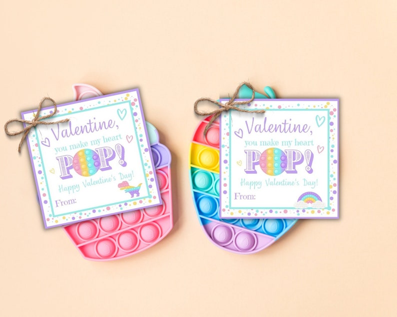 Valentine Pop It Gift Tags, Pop It Gift Label, Valentine's Day Pop Its ...