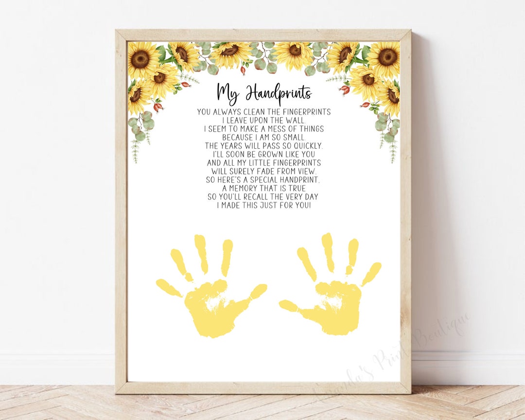 My Handprints Poem/ Handprint Art / Keepsake Craft / Baby Toddler Child ...