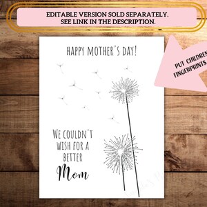 Printable Dandelion Fingerprint Art / Keepsake Craft / Baby Toddler ...