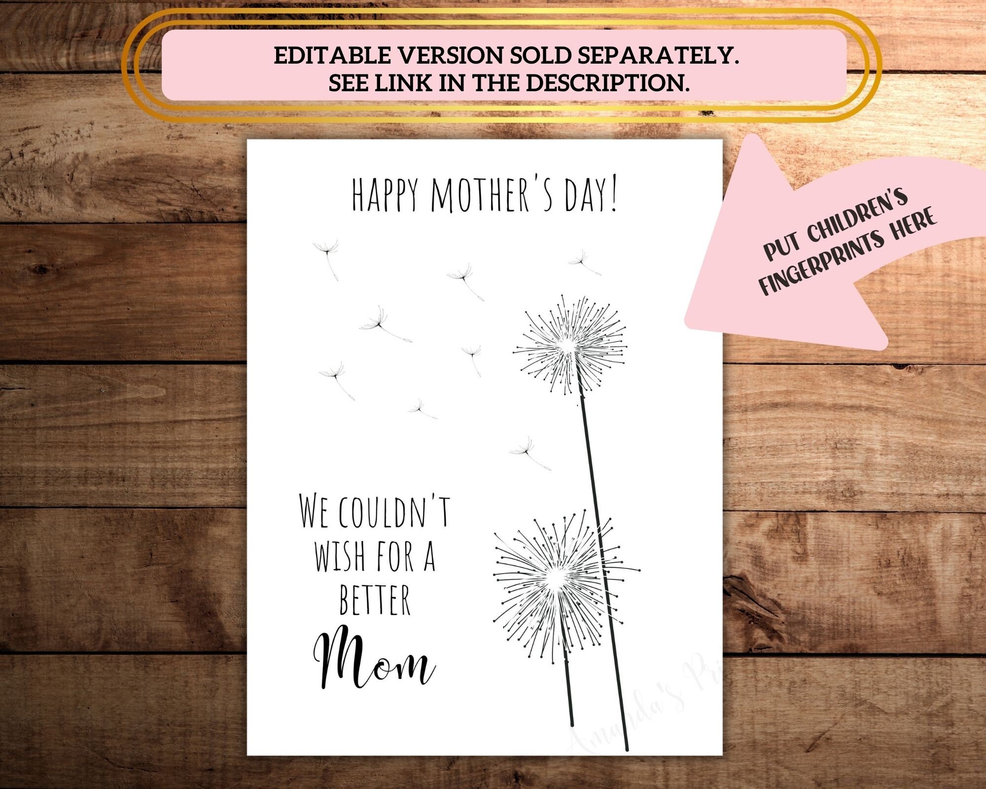 Printable Dandelion Fingerprint Art / Keepsake Craft / Baby Toddler ...