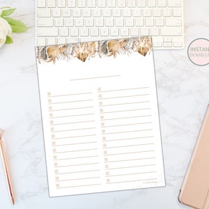 Boho Printable to Do List, Watercolor Floral Planner Insert, Pink ...